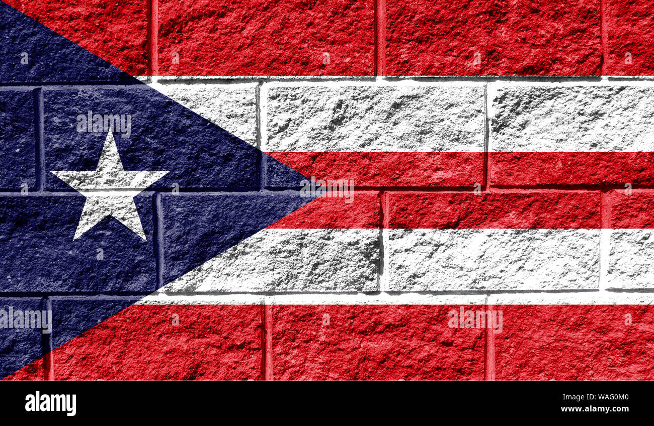 Flag of Puerto Rico close up painted on a cracked wall Stock Photo - Alamy