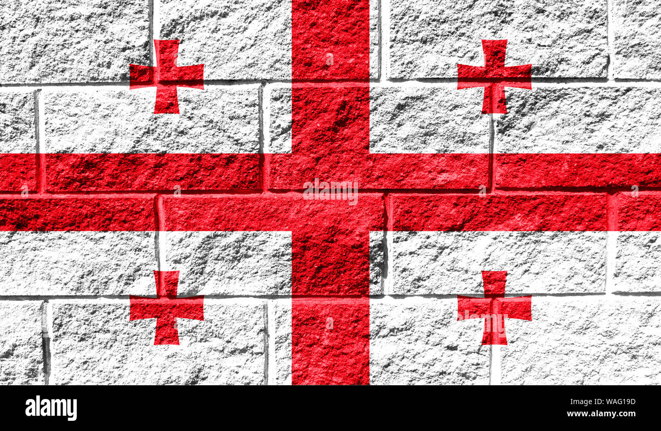 Flag of Georgia close up painted on a cracked wall Stock Photo - Alamy