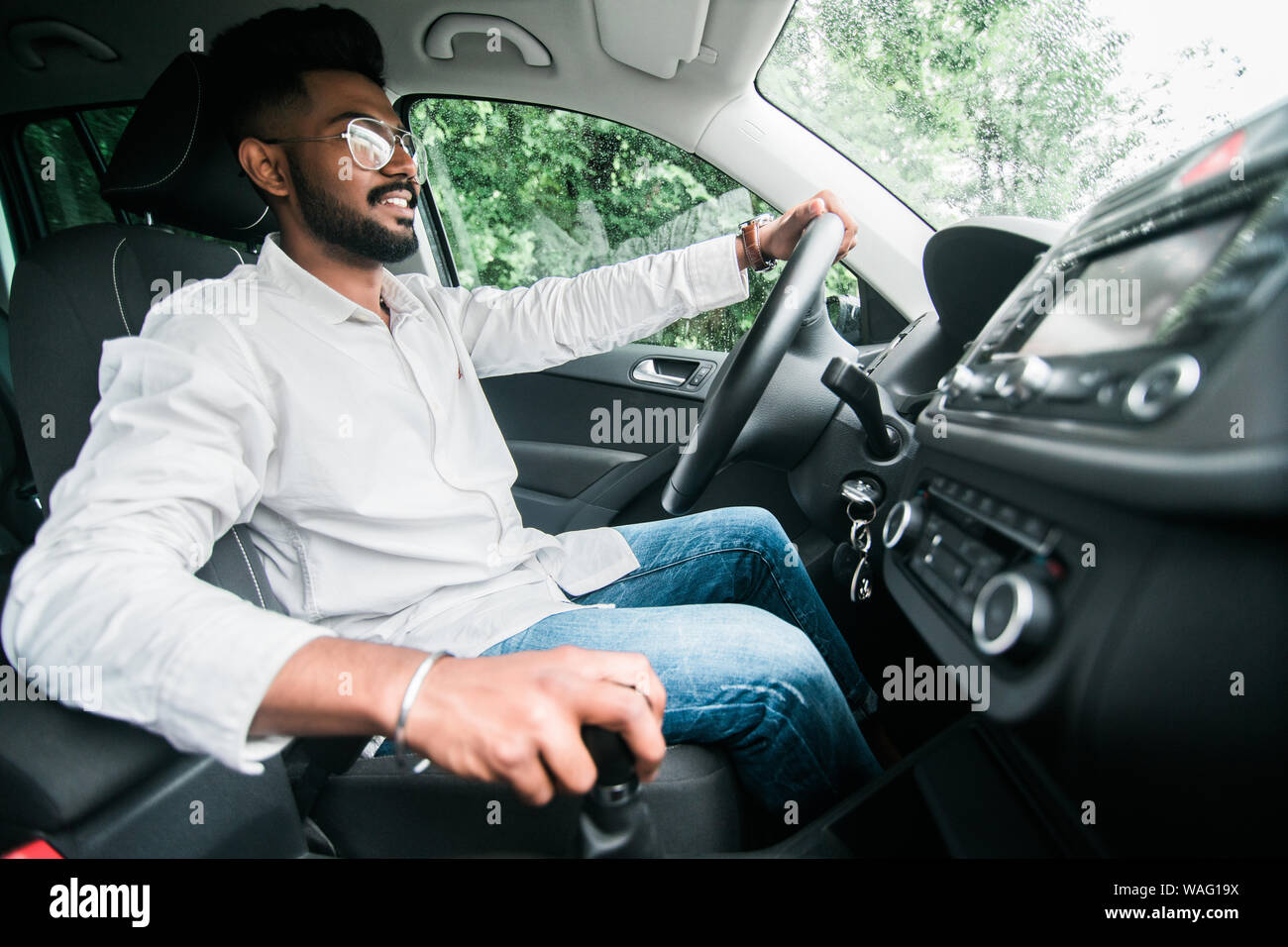 Indian Man Driving Car