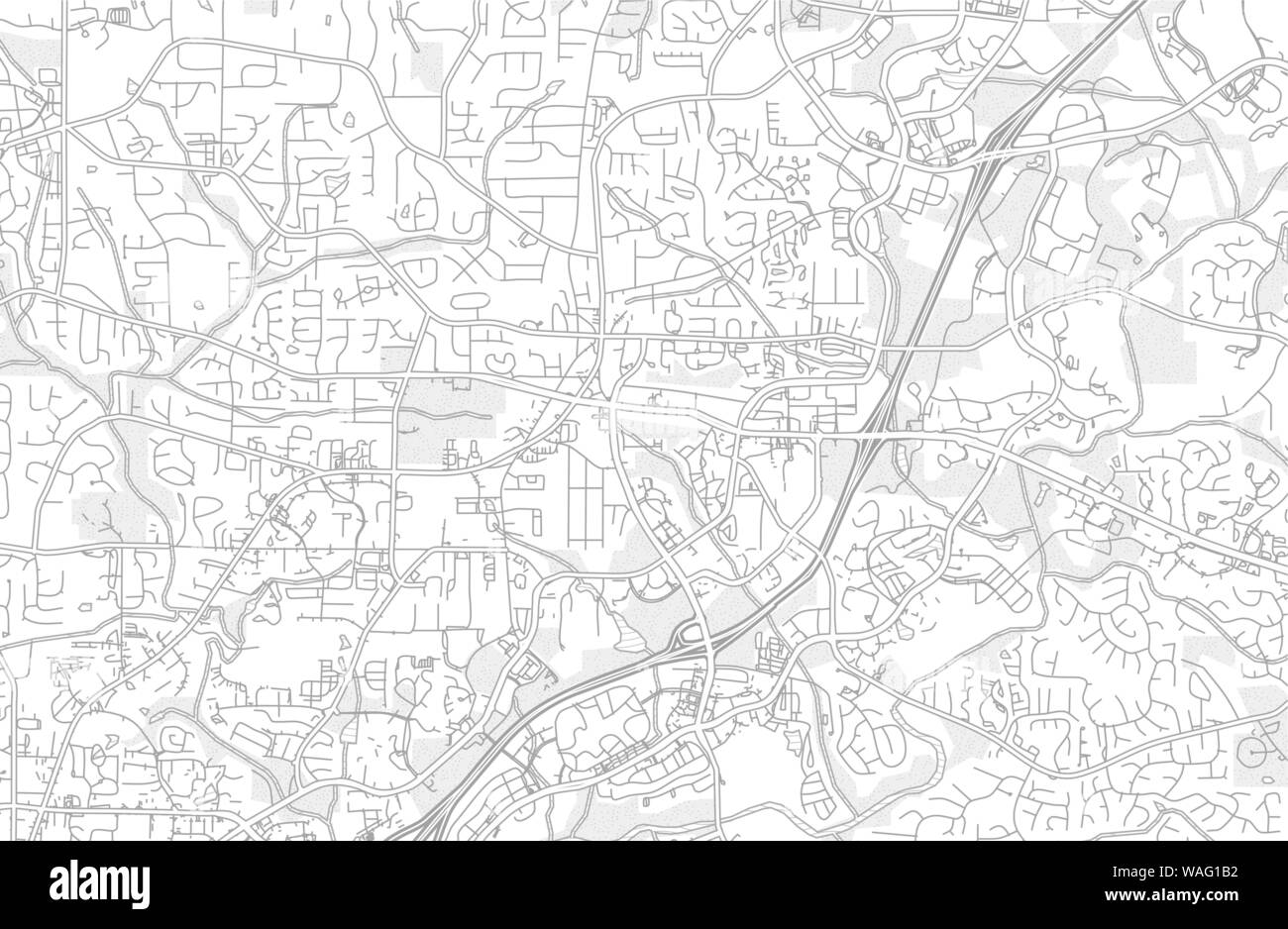 Alpharetta, Georgia, USA, bright outlined vector map with bigger and ...