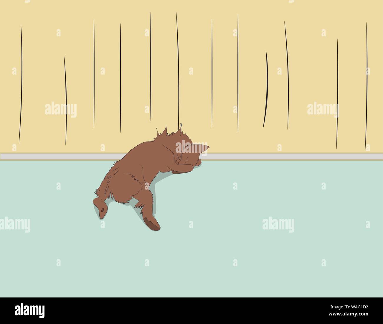 Cat lying color element Stock Vector Images - Alamy