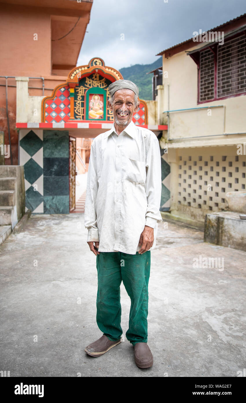 Haidakhan, India, 14th August 2019: Indian man outside Babaji's Ashram ...