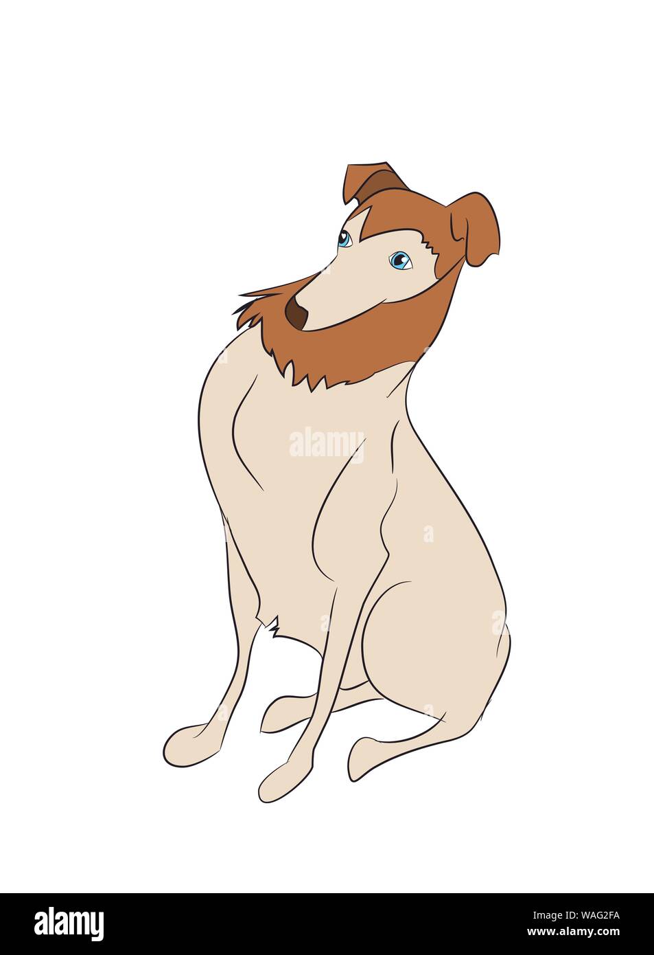 dog sitting color pattern, vector, white background Stock Vector Image ...