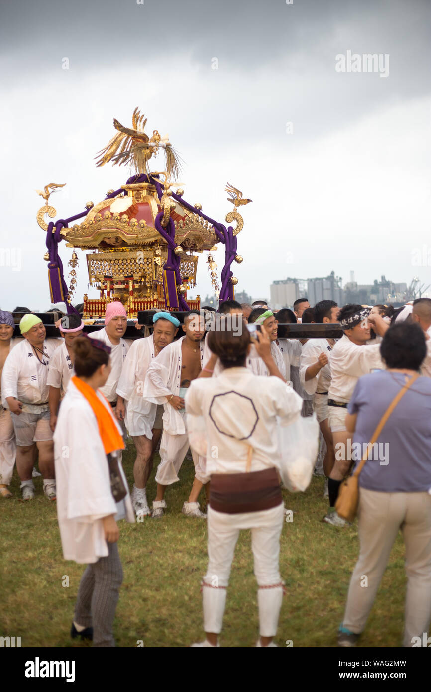 Chiba, Japan, 08/20/2019 , Samugawa Shrine's annual festival is held ...