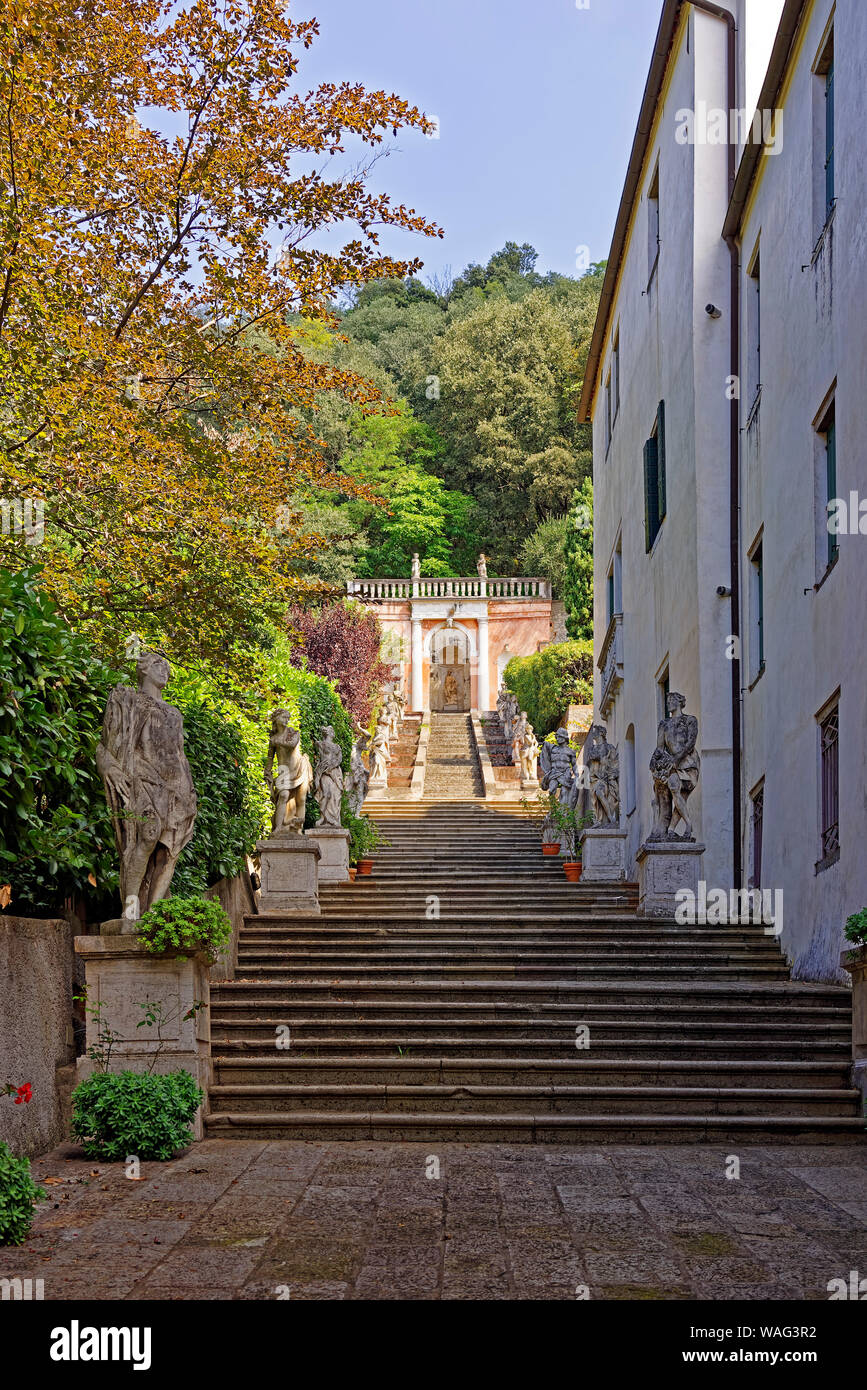 Treppen zum Park, Villa Nani-Mocenigo, Monselice Italien (Italia ...