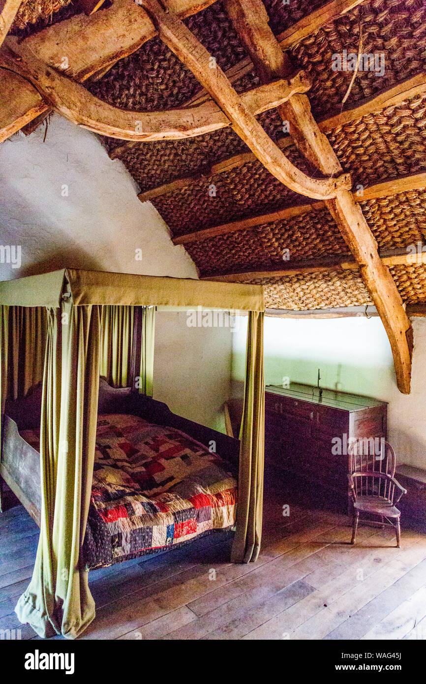 The bedroom with woven straw ceiling in the Kennixton farmhouse from ...