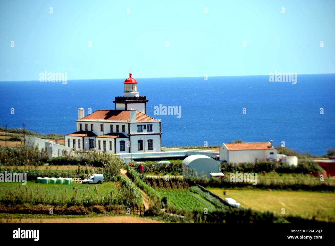 Lighthouse of Ponta da Ferraria, Sao Miguel, Azores, Portugal Stock ...