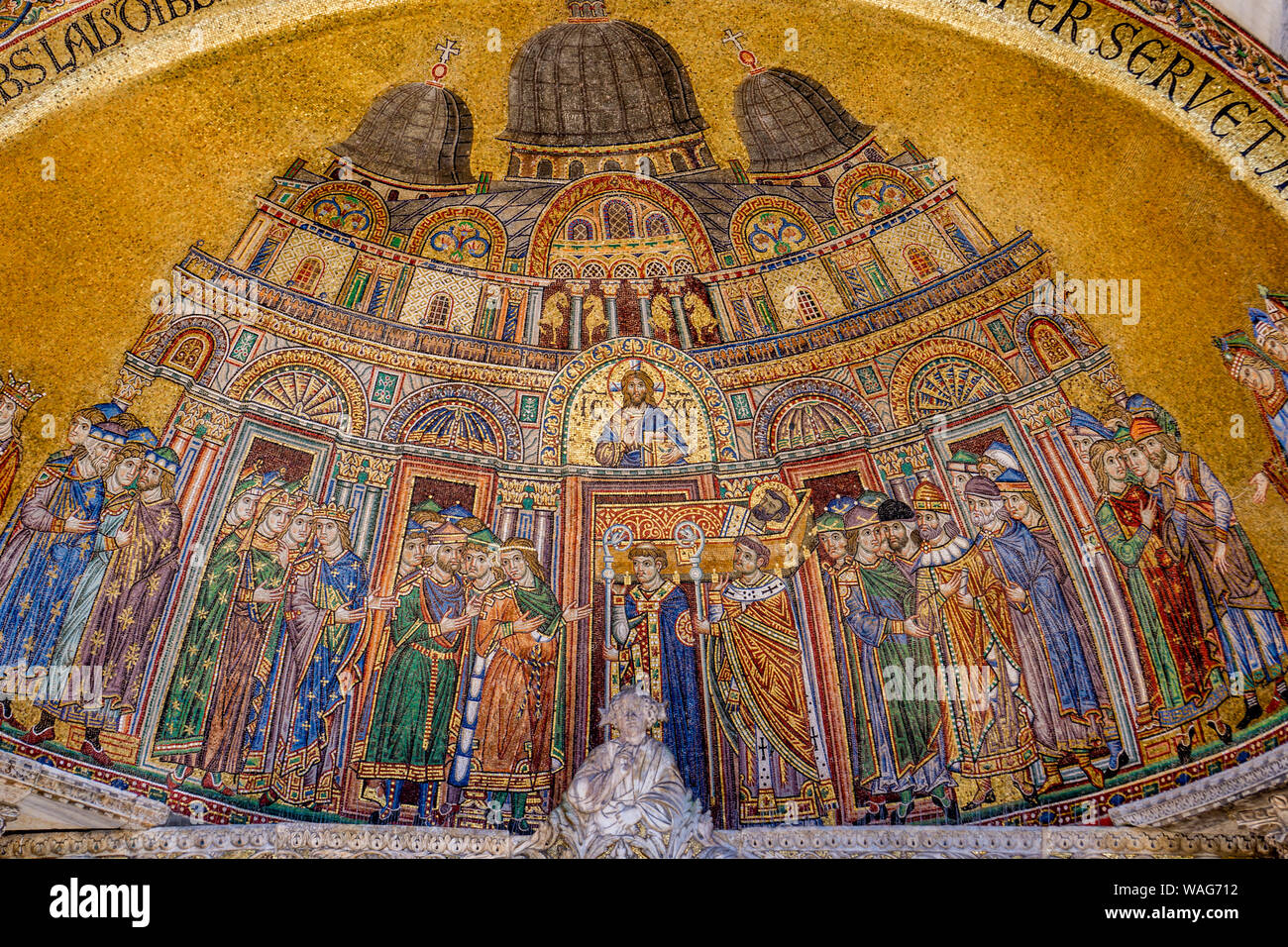 Mosaic of the translation of the body of Saint Mark on San Alipio ...