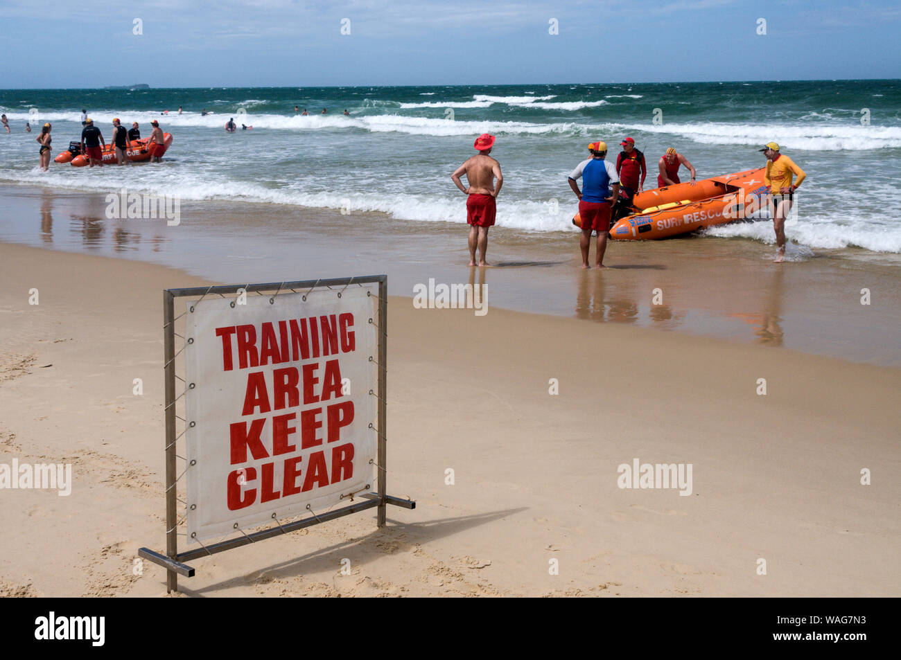Beach life guards under training for their Life Saving Proficiency test ...