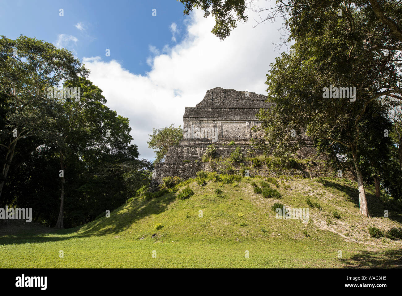 View of the Mayan ruins of Dzibanche in the Mexican Yucatan peninsula ...