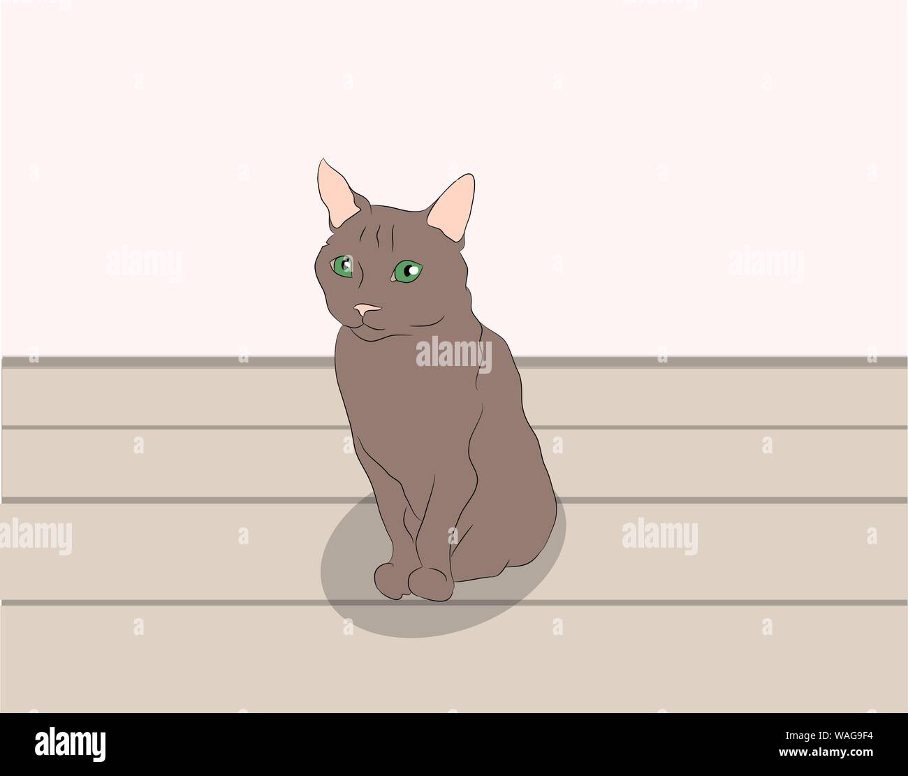 Cat lying color element Stock Vector Images - Alamy