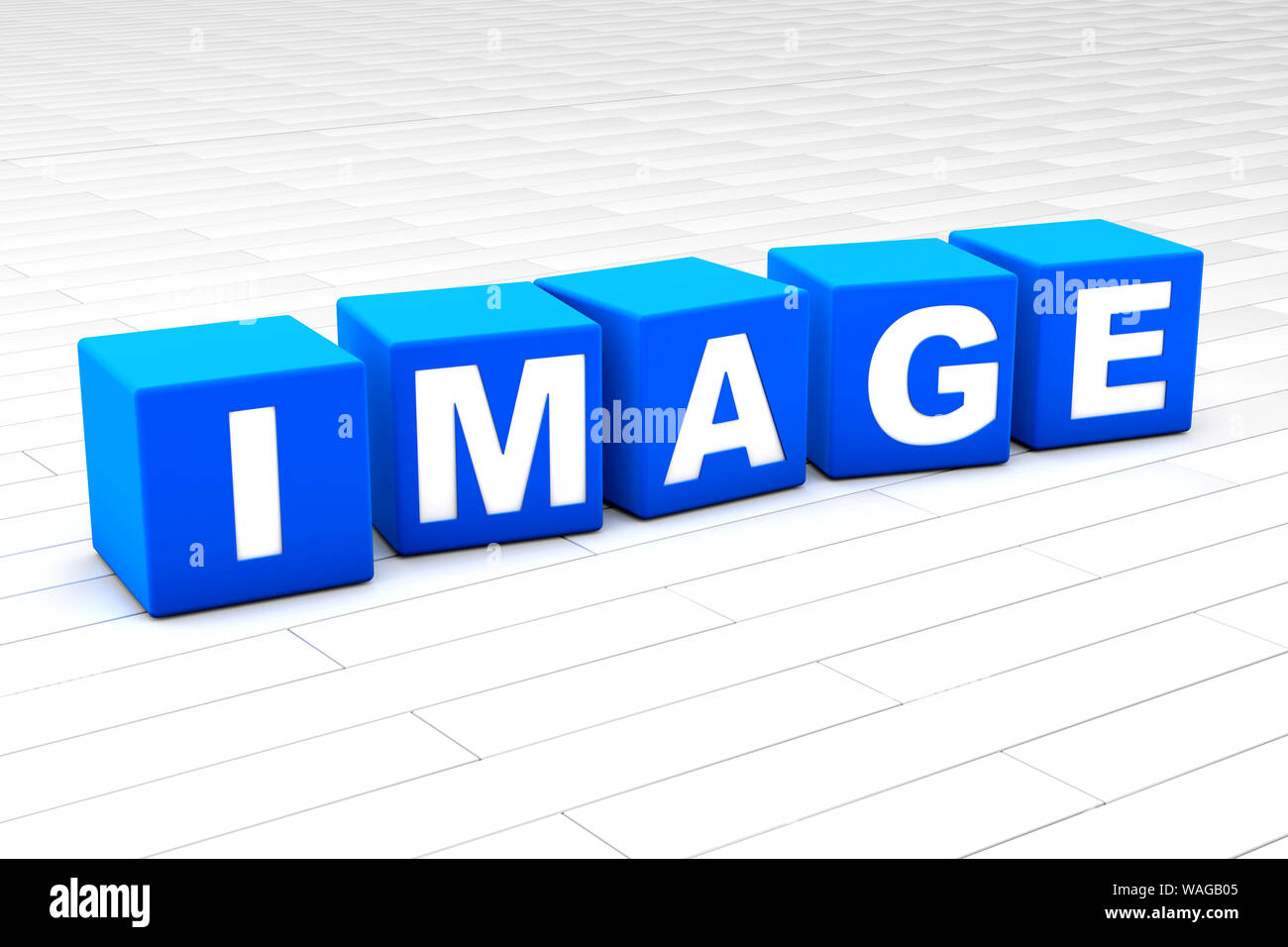 3D rendered illustration of the word Image made of cubes Stock Photo ...