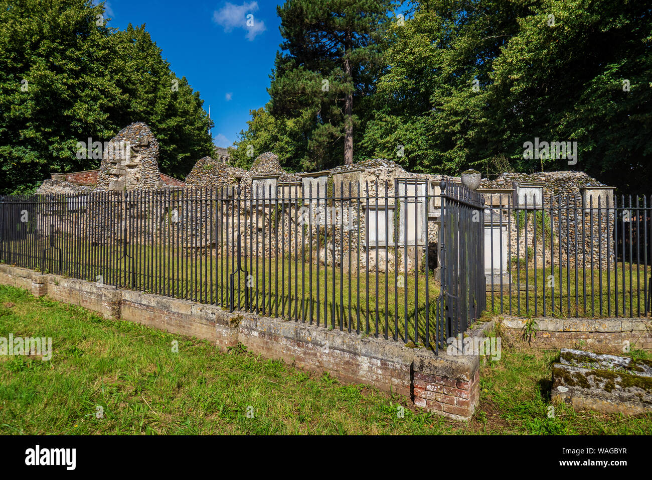 Charnel House ruins Bury St Edmunds Abbey grounds - the remains of a ...