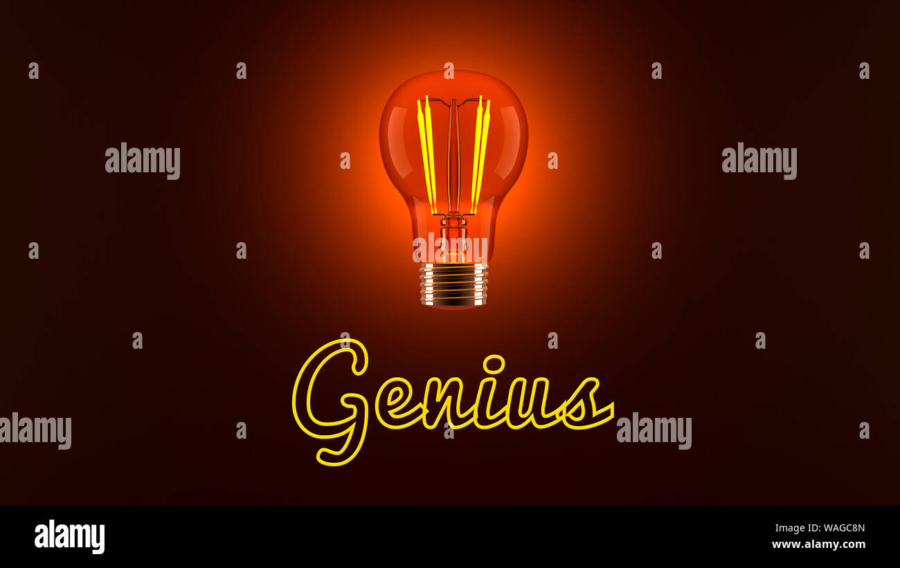 Conceptual 3D rendered illustration of a shining light bulb and the ...