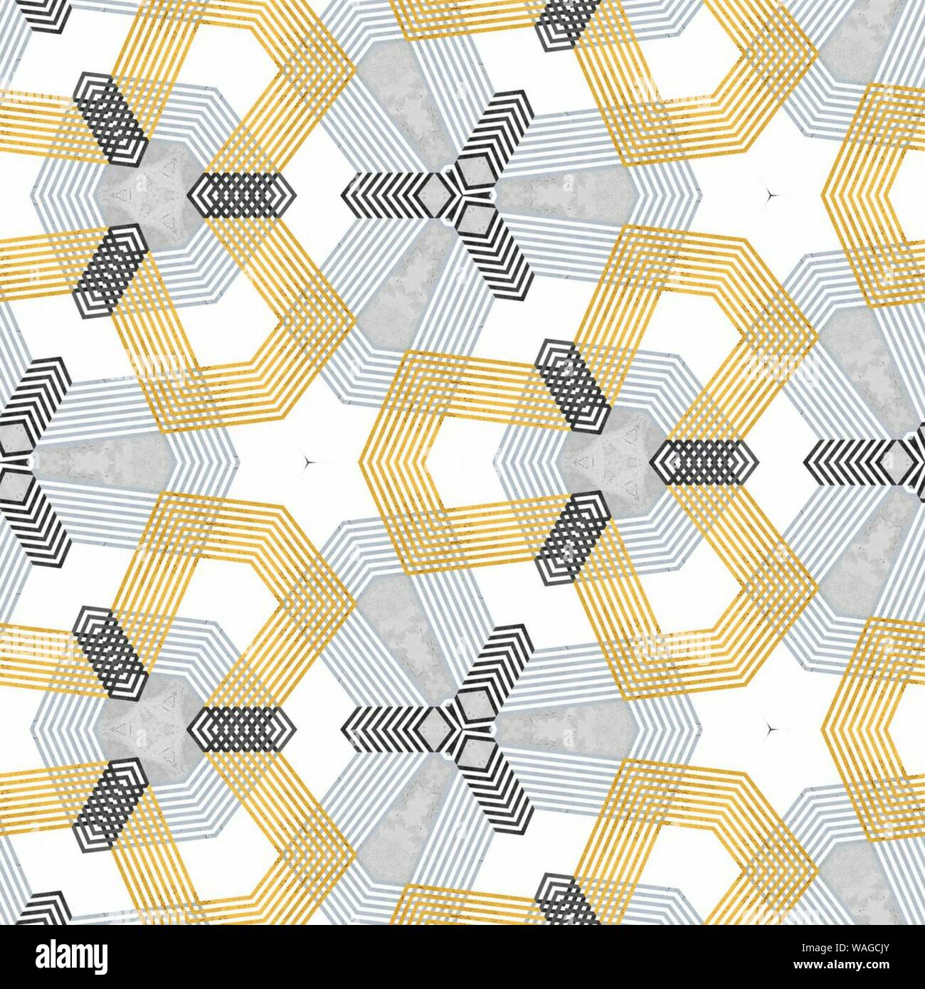 Abstract colorful hexagon square geometric seamless pattern symmetric ...