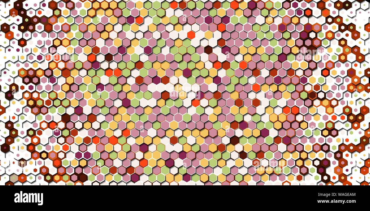 Abstract colorful honeycomb honey seamless pattern hexagon mosaic ...