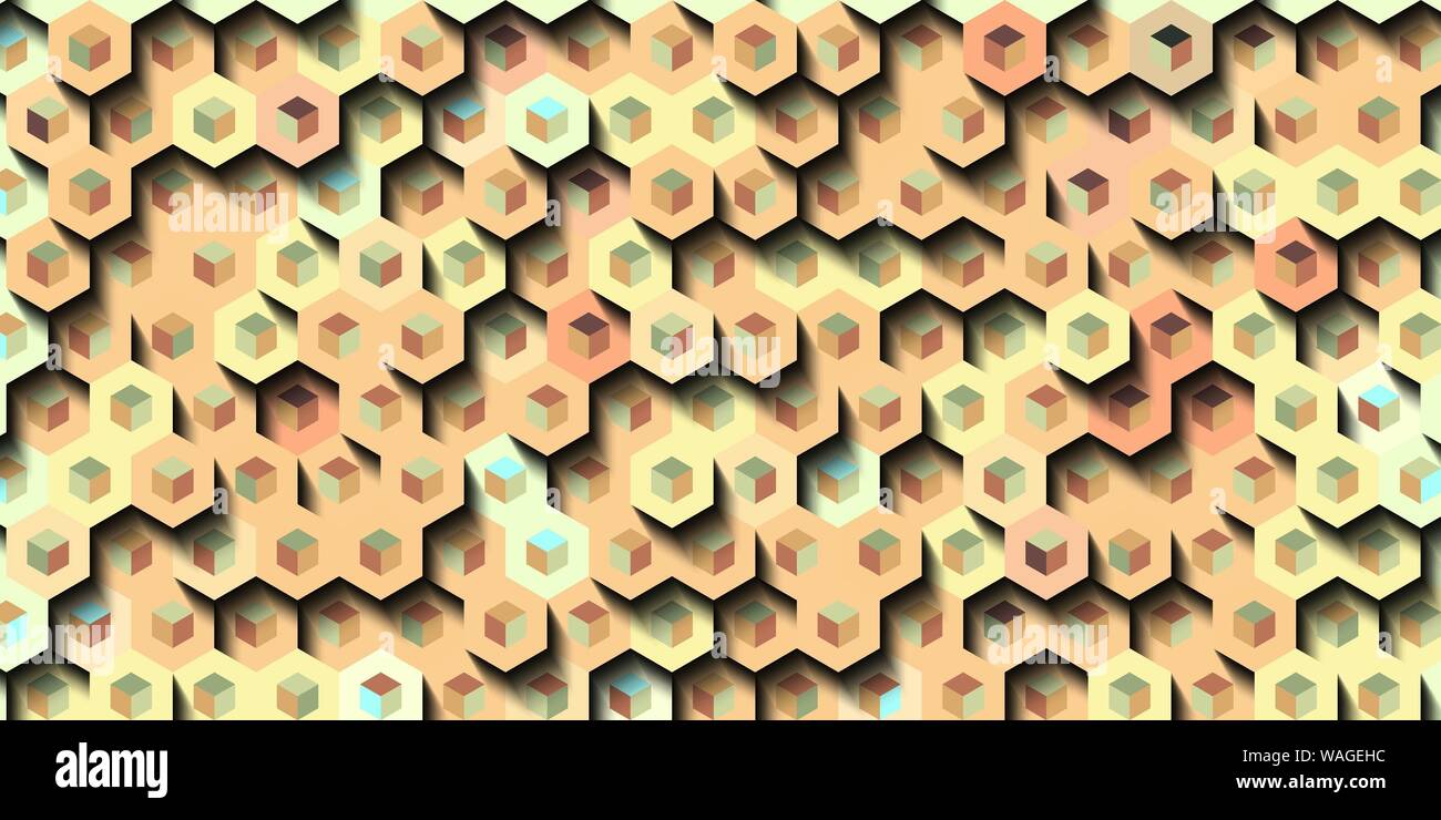 Abstract colorful honeycomb honey seamless pattern hexagon mosaic ...