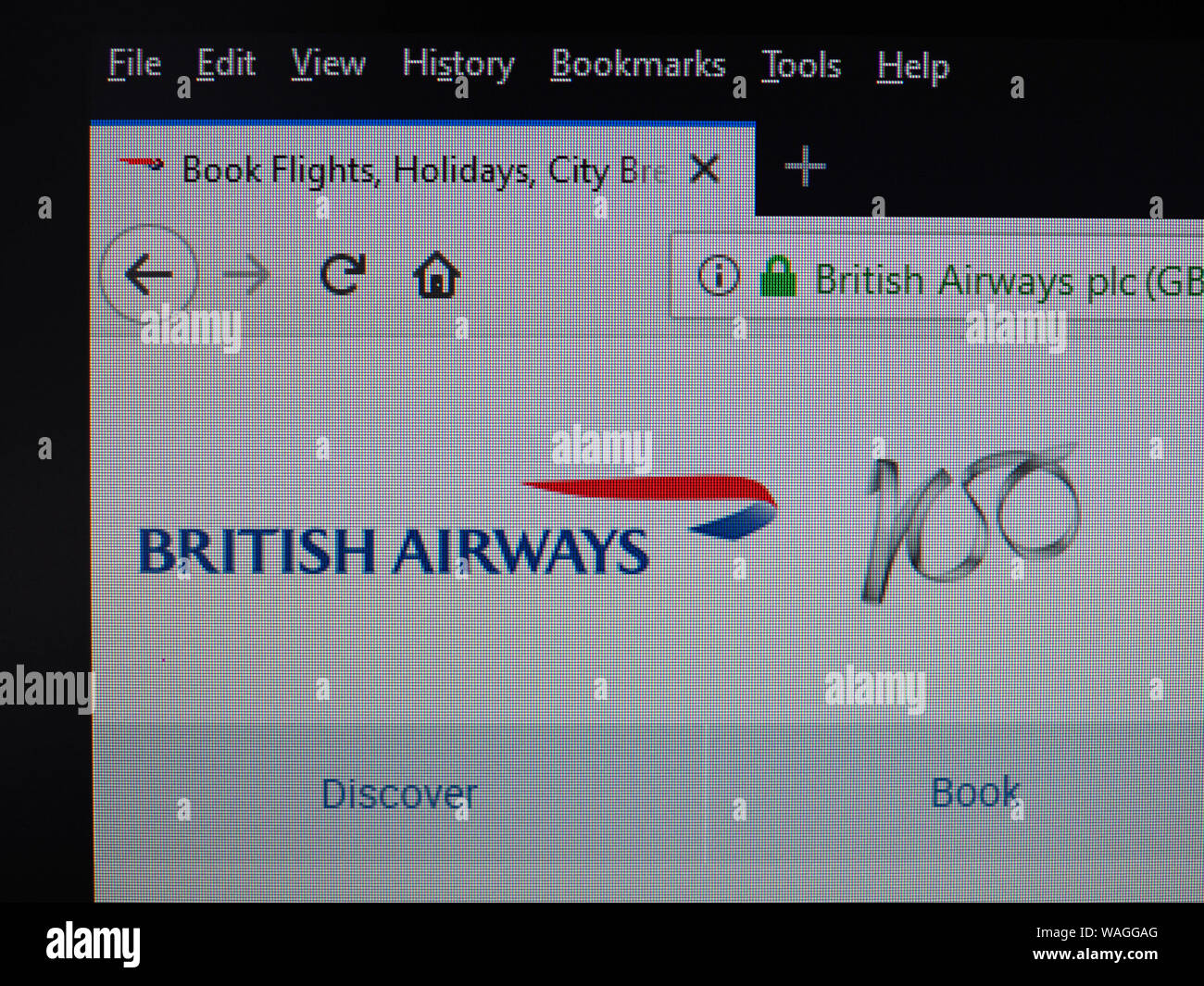LONDON, UK - CIRCA AUGUST 2019: British Airways sign on website Stock ...
