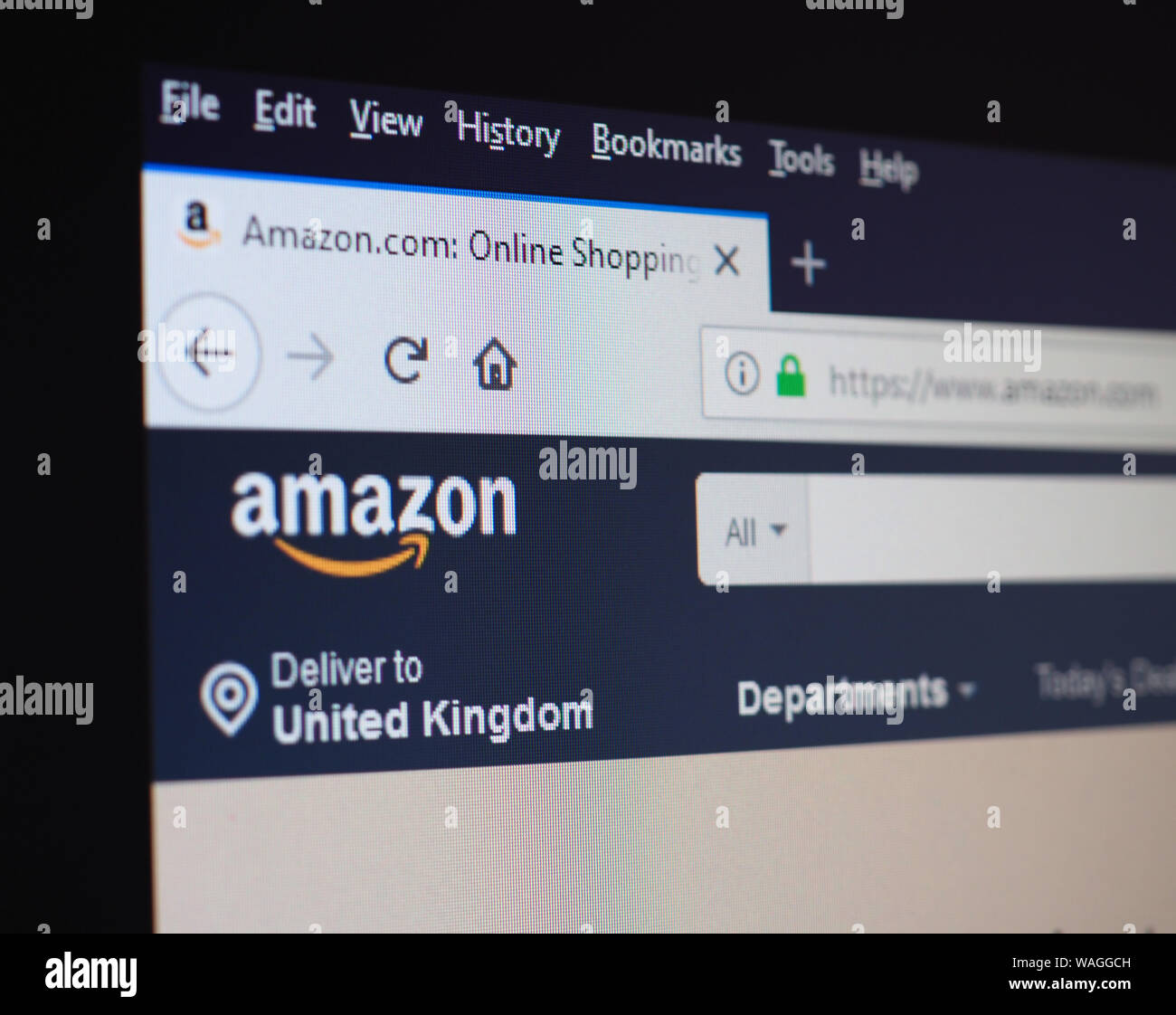 SEATTLE, USA - CIRCA AUGUST 2019: Amazon sign on website Stock Photo ...