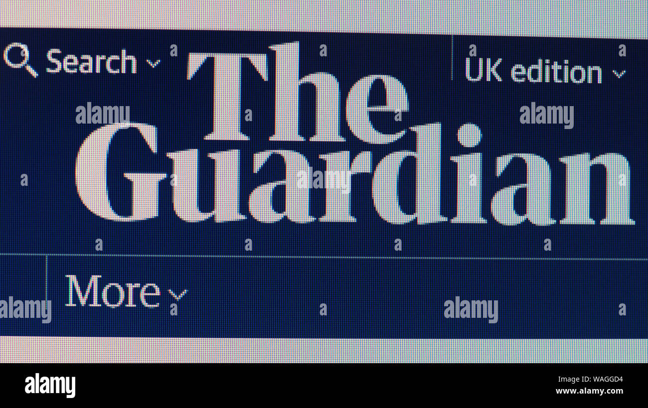 LONDON, UK - CIRCA AUGUST 2019: The Guardian newspaper website Stock ...