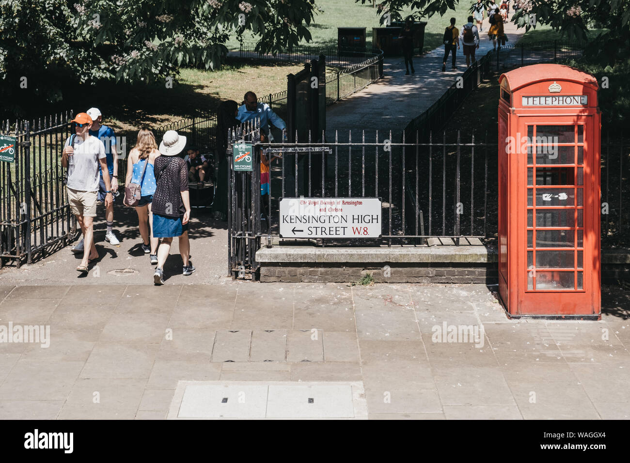 London, UK - July 29, 2019: High angle view of people walking past ...