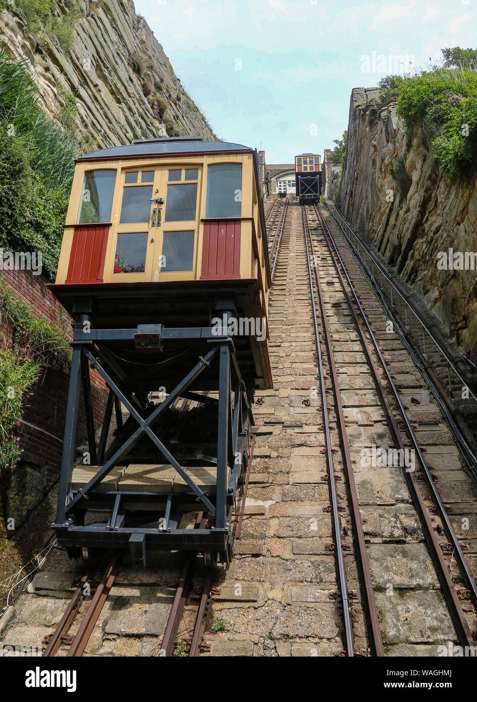 Early 20th Century Funicular railway on East Hill, offering views of ...