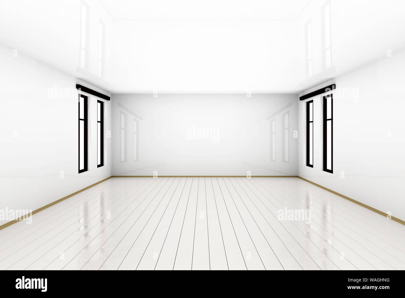 3D rendered Illustration of a empty room Stock Photo - Alamy