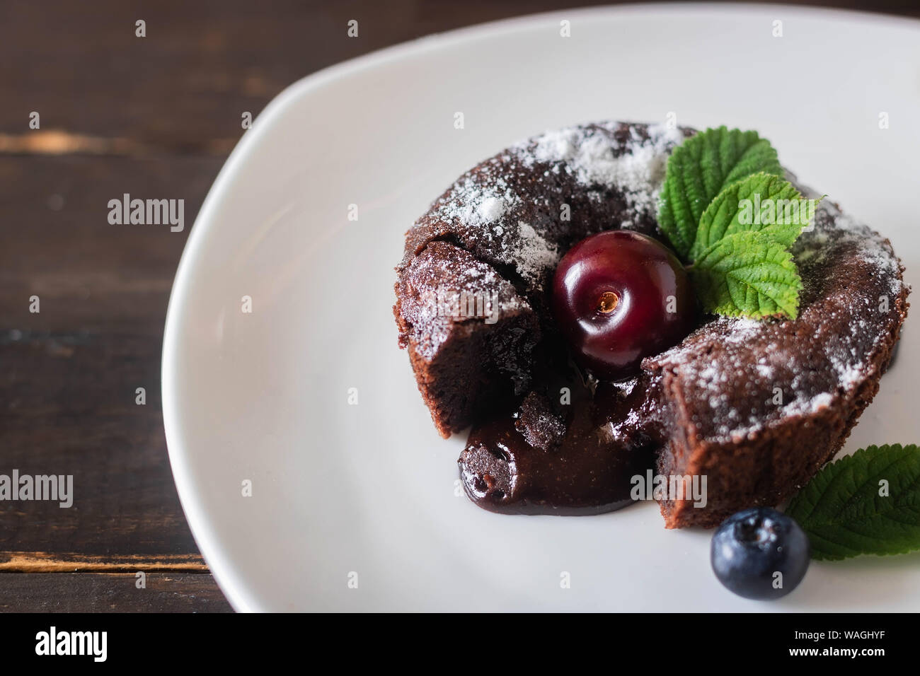 Chocolate fondant - a traditional french chocolate cake with liquid ...