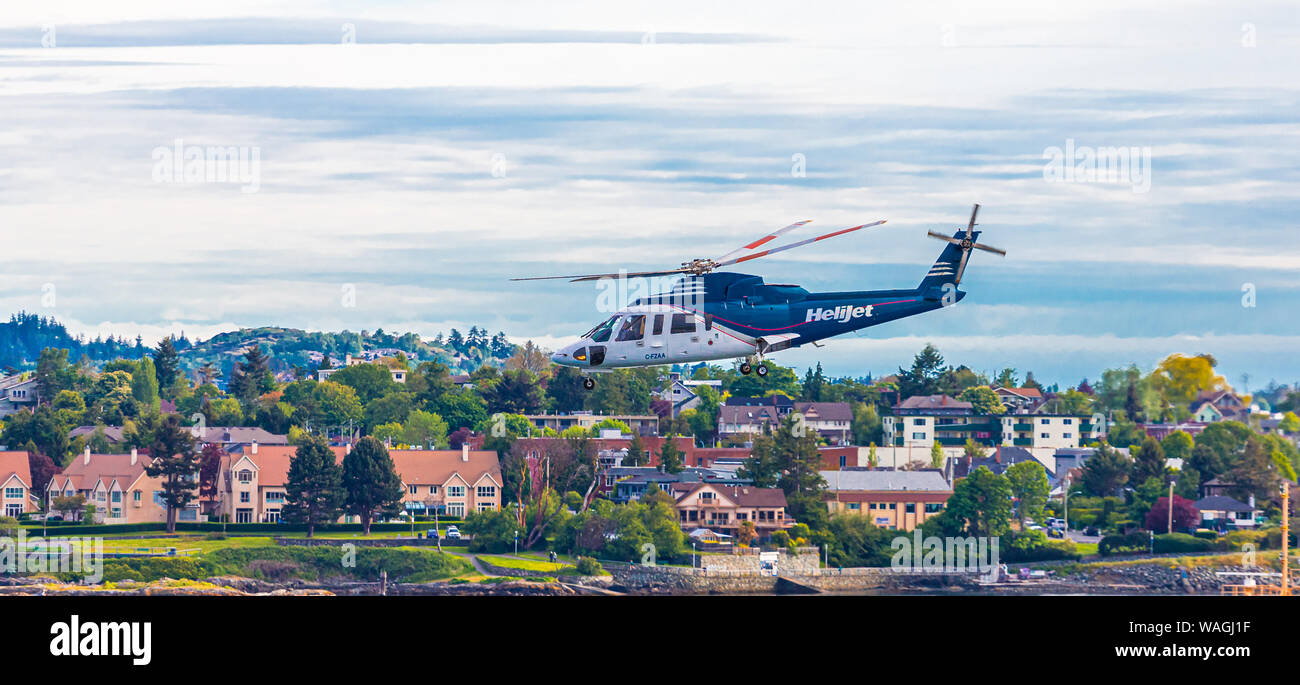 Helijet Over Victoria Stock Photo - Alamy