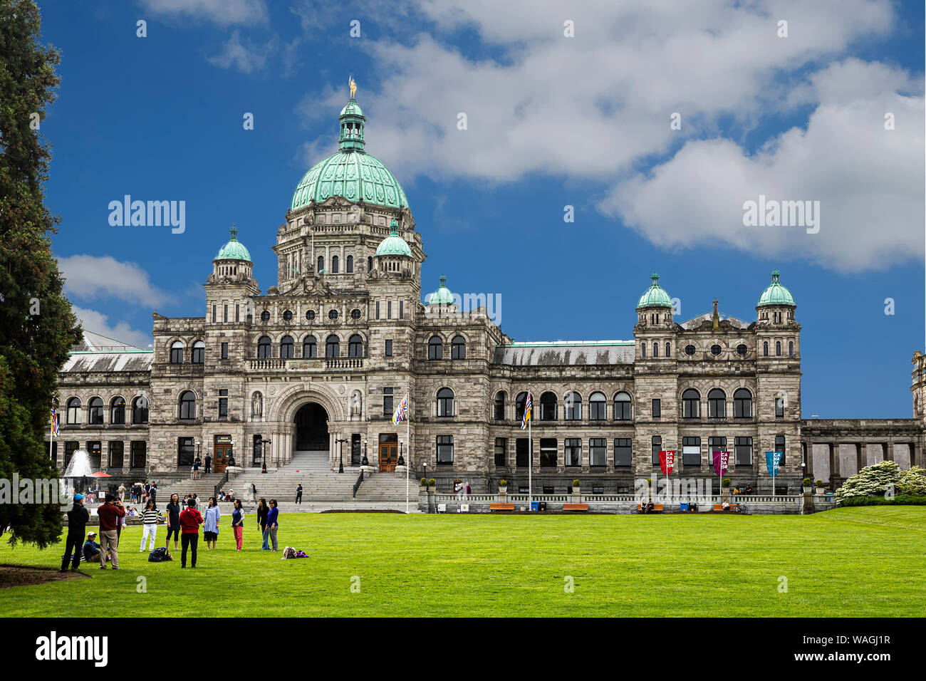 View of the beautiful parliament building in Victoria, British Columbia ...