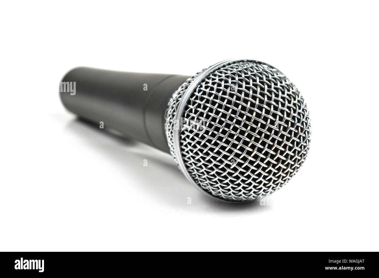 Classic dynamic microphone isolated on white background Stock Photo - Alamy