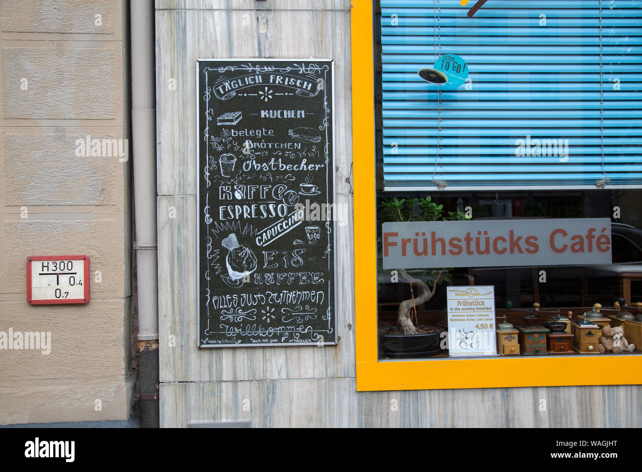 Cafe Menu in Heidelberg; Germany Stock Photo - Alamy