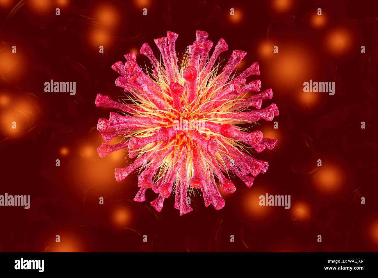 3D rendered Illustration of a generic Virus in the blood stream Stock ...