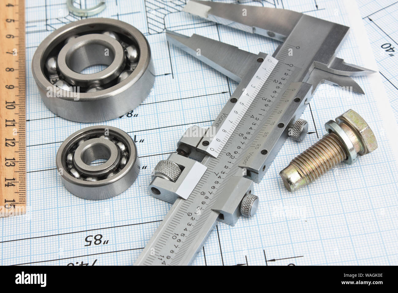 technical drawing and tools Stock Photo - Alamy