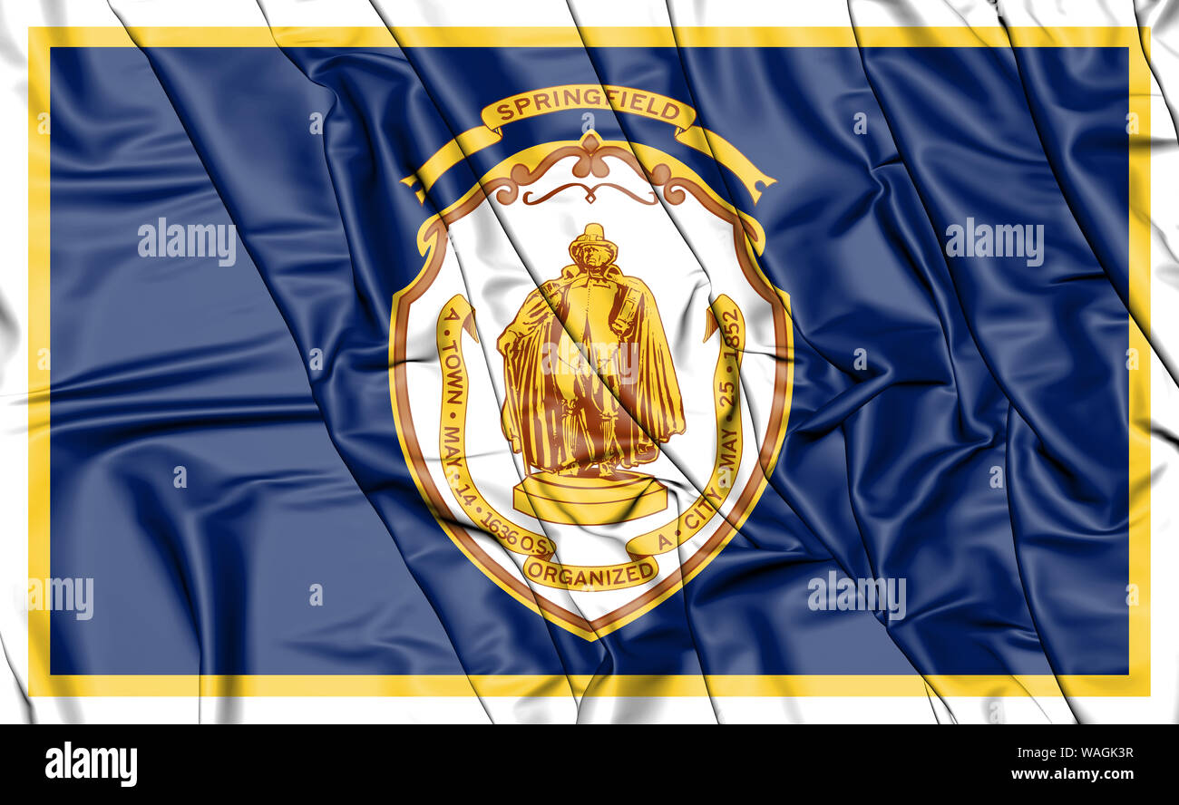 3D Flag of Springfield (Massachusetts), USA. 3D Illustration Stock ...