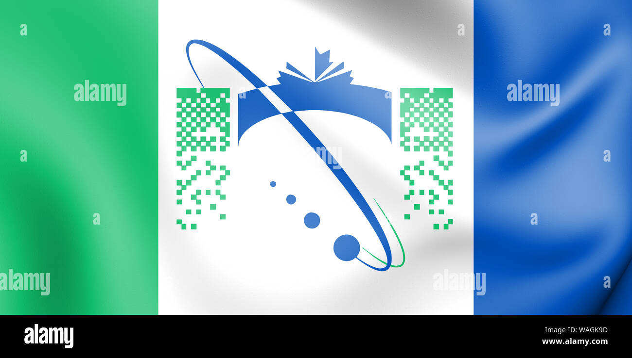 3D Flag of North Bay (Ontario province), Canada. 3D Illustration Stock ...