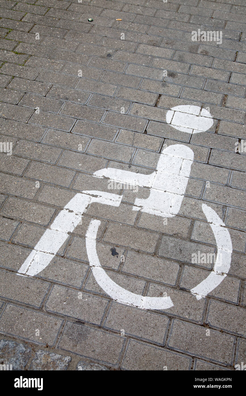 Disabled Symbol on Diagonal Slant Stock Photo - Alamy