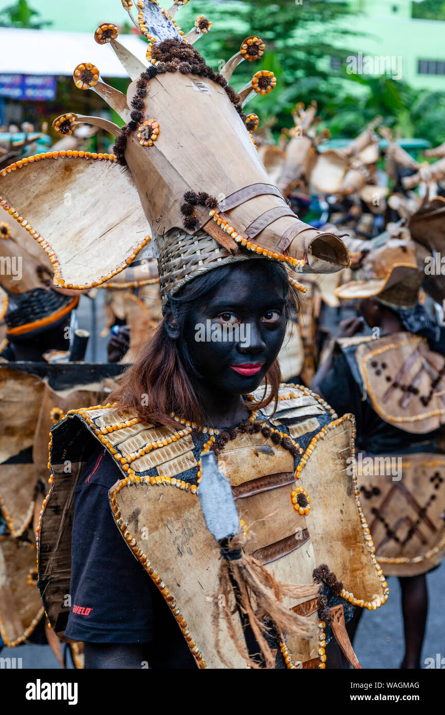 Young People Dressed In Tribal Costume Parade Through The Streets Of ...