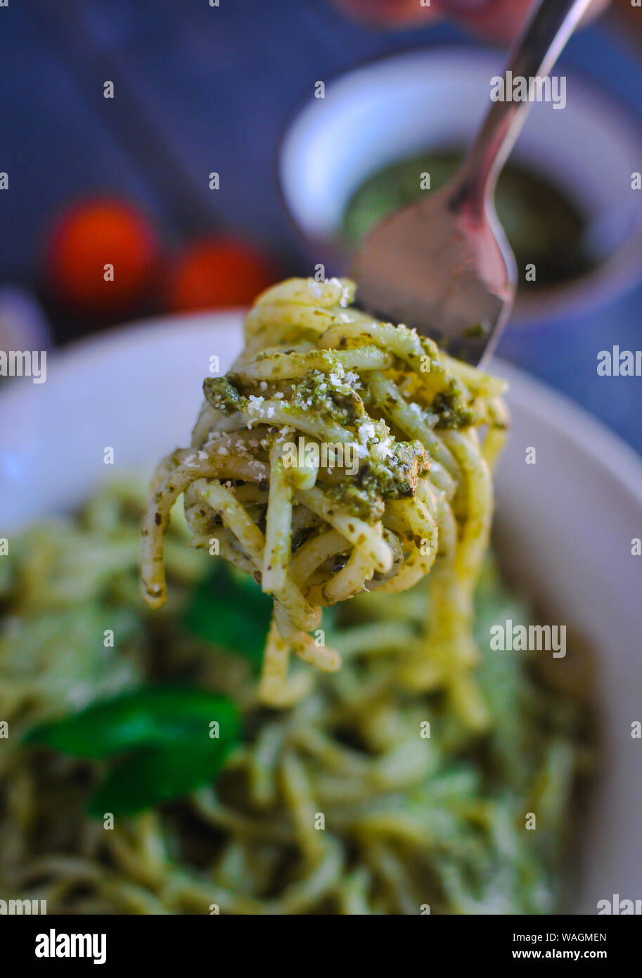 Close up of spaghetti pasta hi-res stock photography and images - Alamy