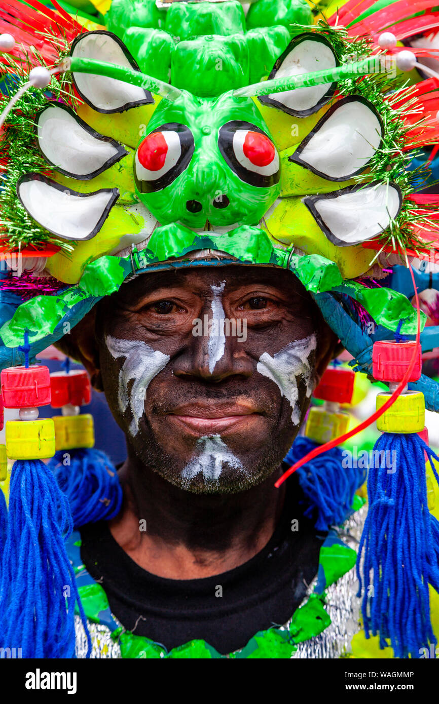 Local People In Colourful Costume Take Part In A Street Procession ...