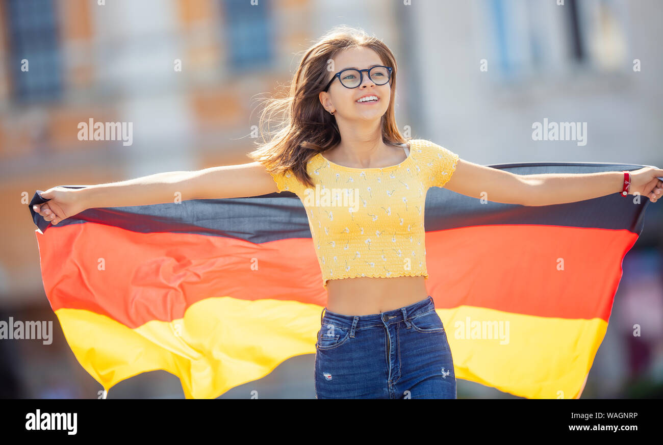 Germany flag girl hi-res stock photography and images - Alamy