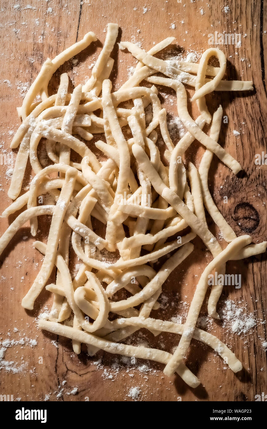 Italy Gastronomy Marche Pincinelle - Pasta Stock Photo - Alamy