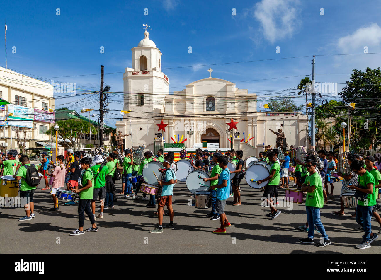 Local People Take Part In A Street Procession During The Ati-Atihan ...