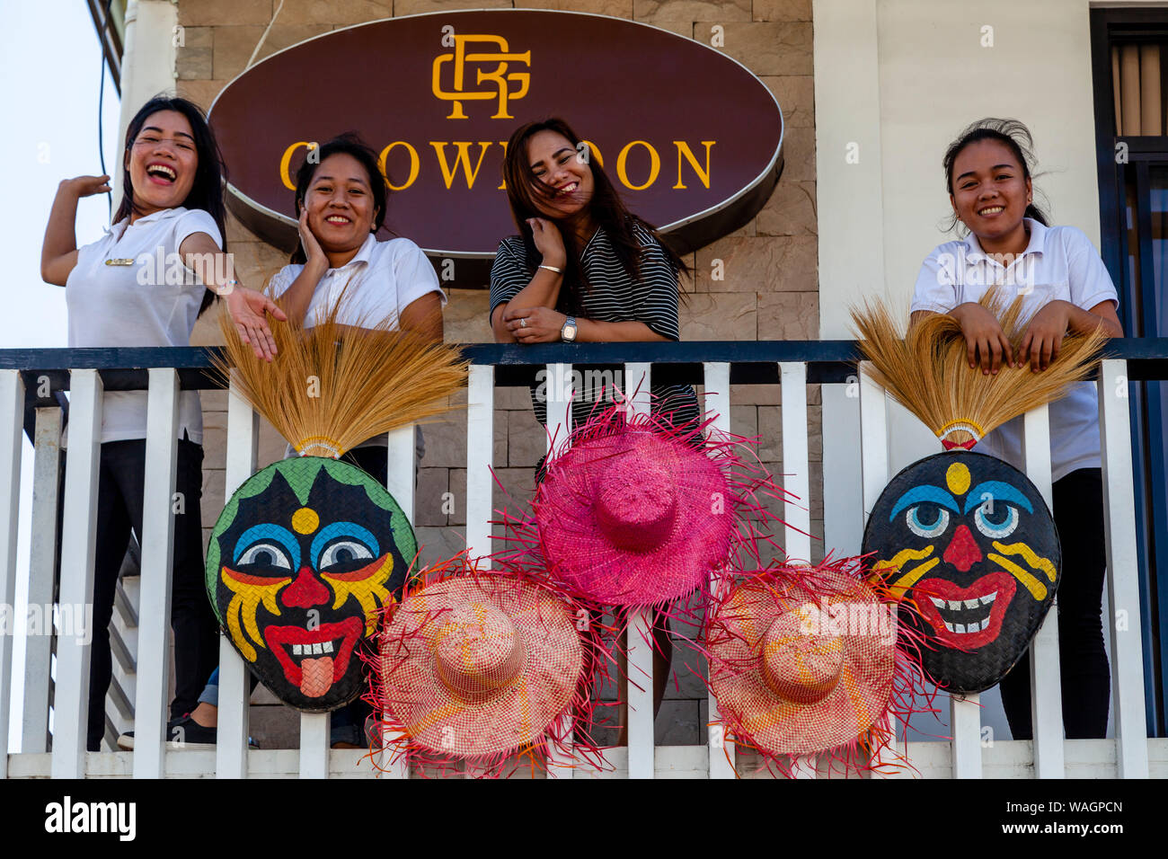 A Group Of Filipino Women Watch The Procession From A Balcony, Ati ...