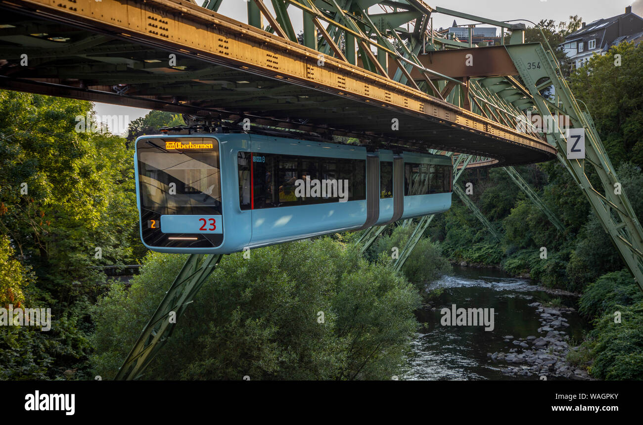 The Wuppertal suspension railway, train of the latest generation 15 ...
