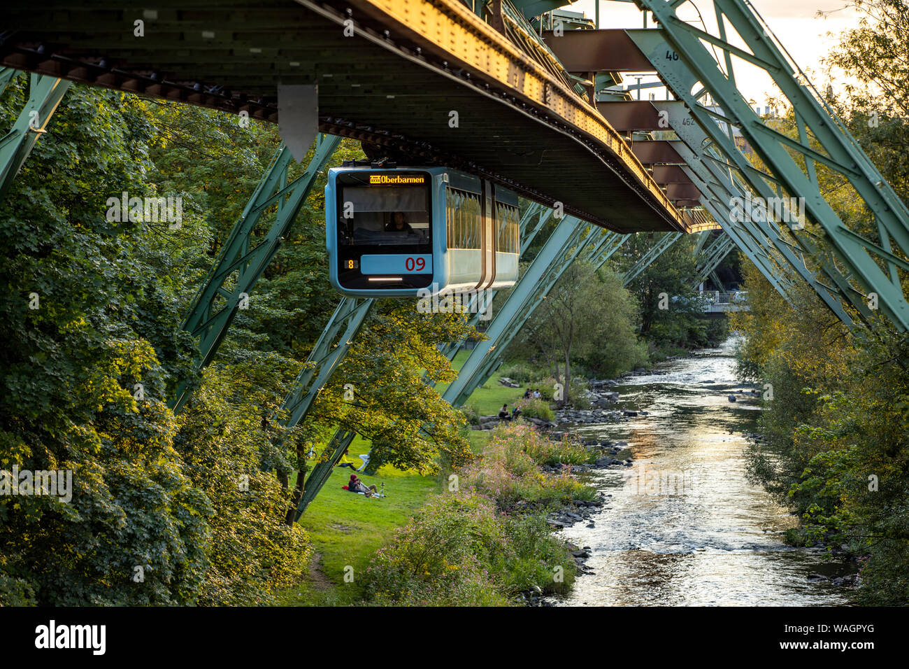 The Wuppertal suspension railway, train of the latest generation 15 ...