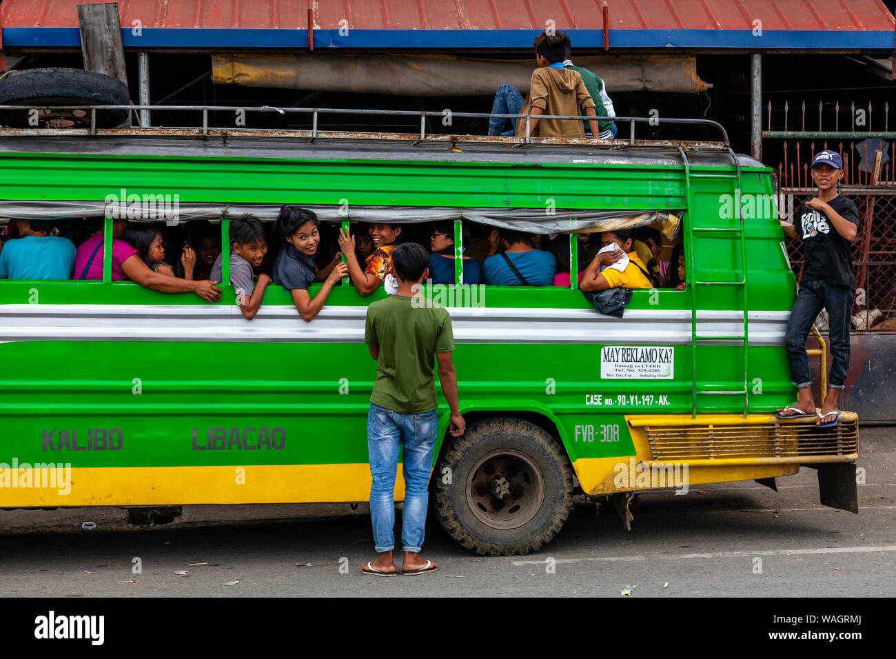 Local People Waiting For A Bus To Depart, Kalibo, Panay Island, Aklan ...