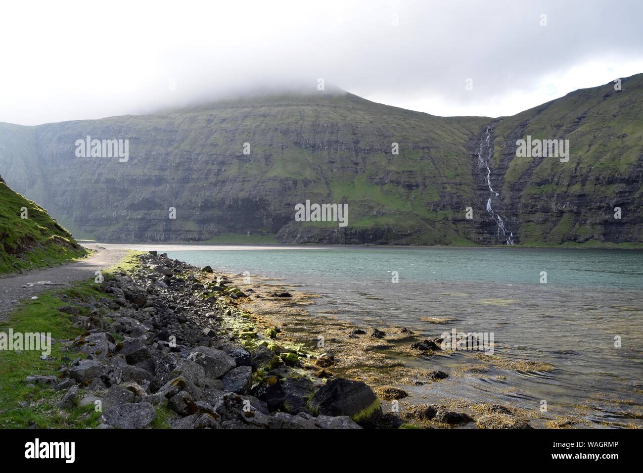The lagoon in Saksun on the Faroe Islands Stock Photo - Alamy