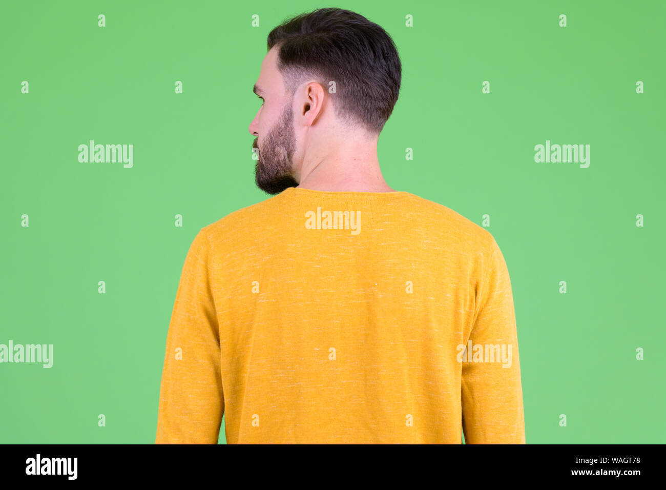 Closeup back view young bearded hi-res stock photography and images - Alamy