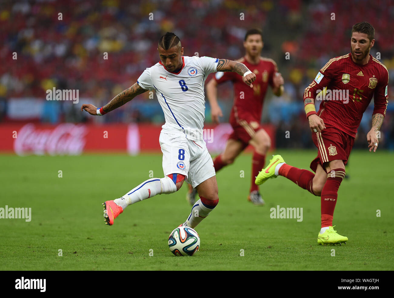 Rio de Janeiro, June 18, 2014. Soccer player Arturo Vidal, during the ...